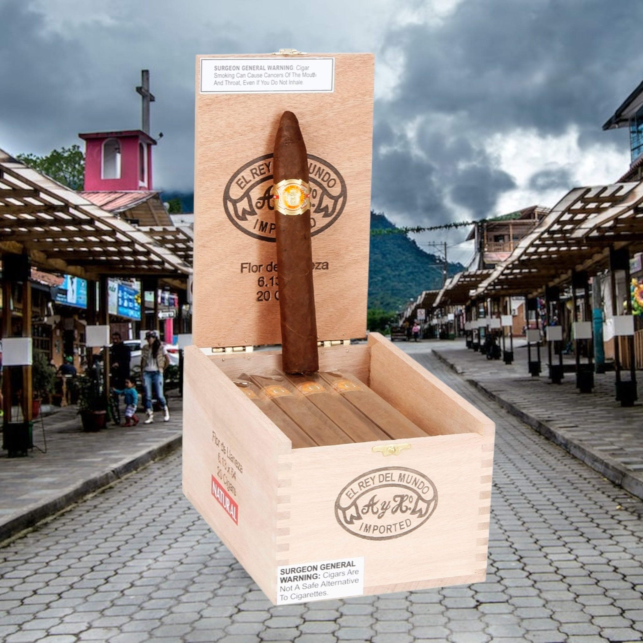 El Rey del Mundo Natural Flor de Llaneza Pyramid 6"1/8 * 54 ...