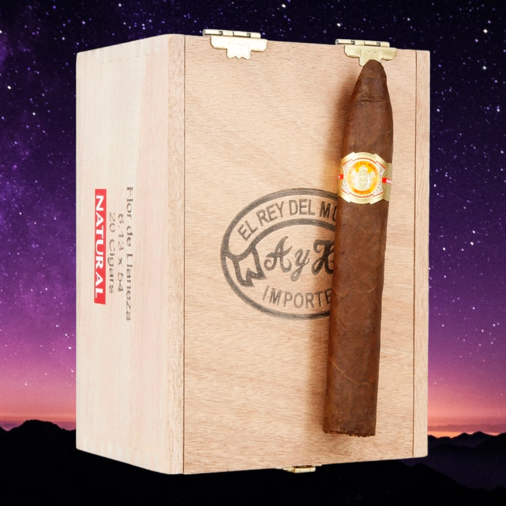 El Rey del Mundo Natural Flor de Llaneza Pyramid 6"1/8 * 54 ...