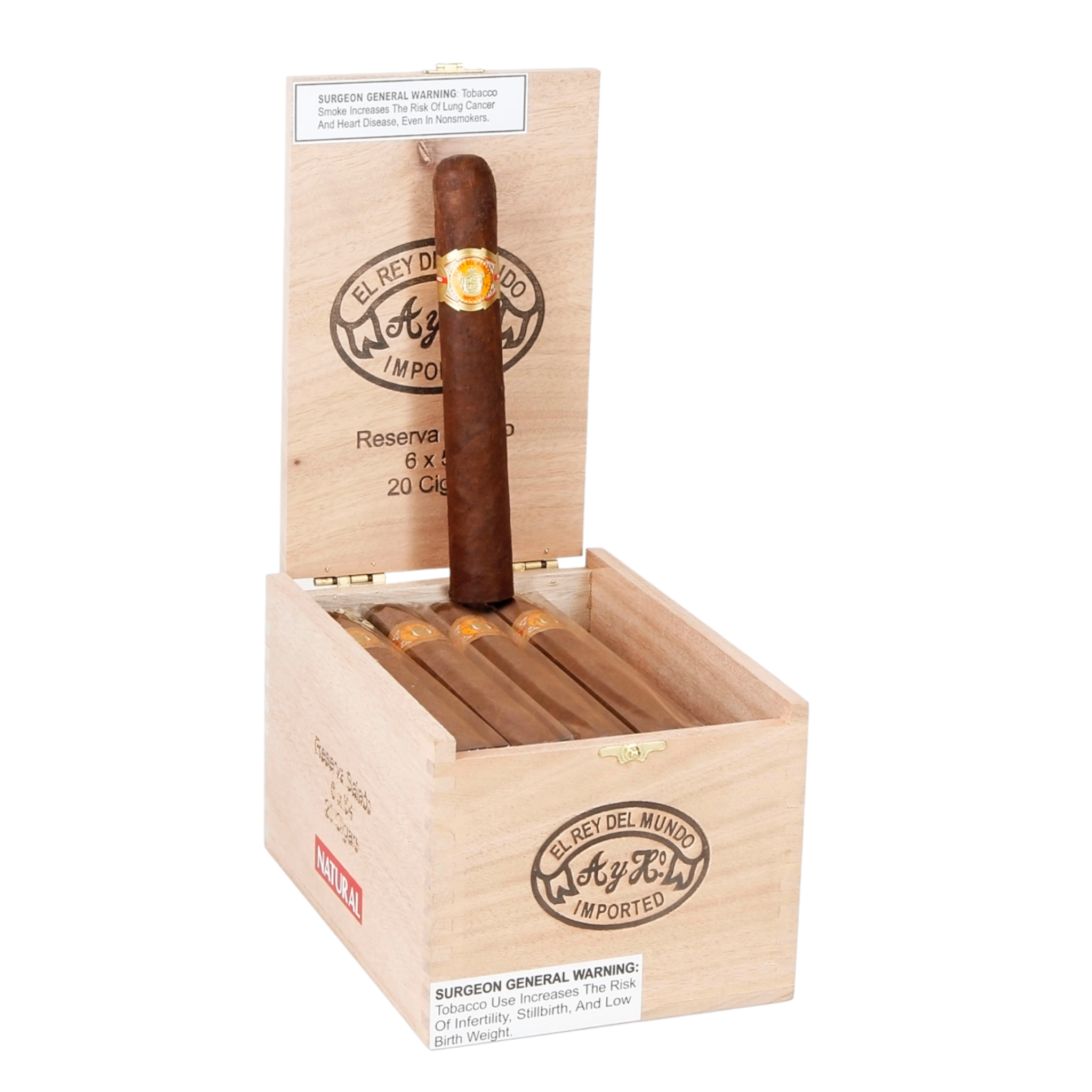 El Rey del Mundo Natural Reserva Salado 6" * 54 - Tabacalera Aragon